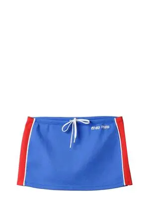 Miu Miu Recycled Polyester Mini Skirt - Blue