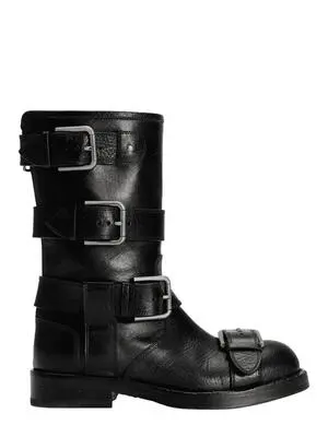 Dolce & Gabbana Buckled Horseskin Boots - Black