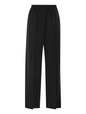 Brunello Cucinelli Stretch Virgin Wool Fluid Trousers - Black
