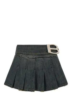 Balenciaga Buckle Pleated' Skirt - Blue