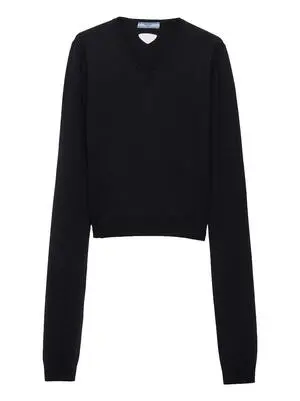 Prada PRADA Virgin Wool V-Neck Sweater Blue