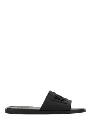 Dolce & Gabbana Rubber Logo Sandals - Black