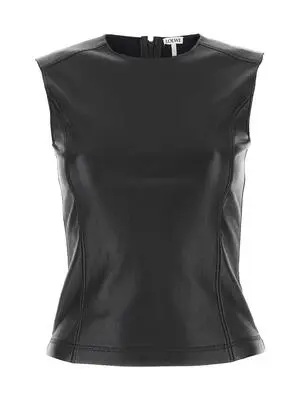 Loewe Leather And Fabric Top - Black