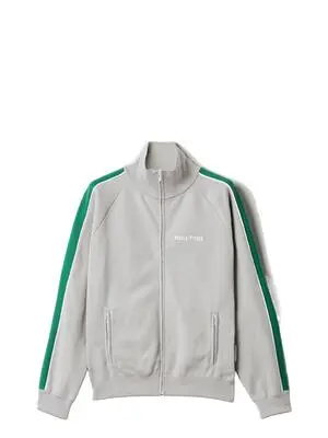 Miu Miu Polyamide Zip-up Sweatshirt With Embroidered Logo - Gray