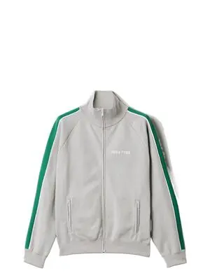 Miu Miu Polyamide Zip-up Sweatshirt With Embroidered Logo - Gray