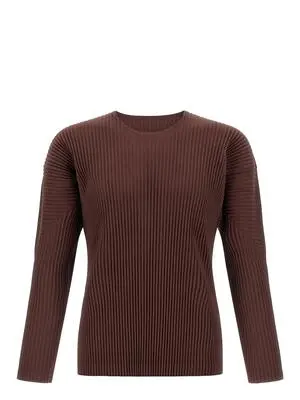 Issey Miyake Color Pleats' T-shirt - Brown