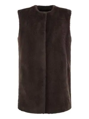 Herno Long Faux Fur-effect Gilet - Brown