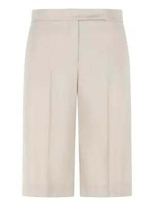 Max Mara Umile Wool, Mohair, And Silk Bermuda Shorts - Cream