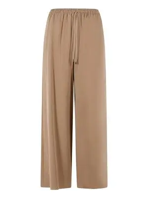 Max Mara MAX MARA Genero Wide Trousers In Washed Hazelnut Silk Cream