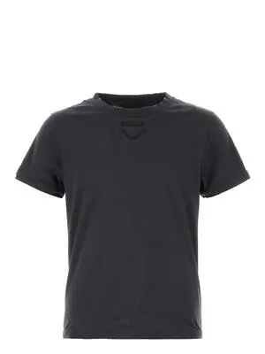 Prada Prada Men Graphite Cotton T-Shirt Gray