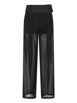 Sportmax Ferito Cotton Voile Trousers - Black