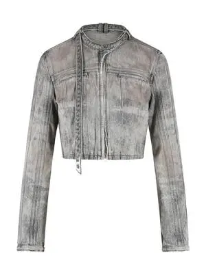 DIESEL® Saphix' Grey Cotton Blend Jacket - Gray