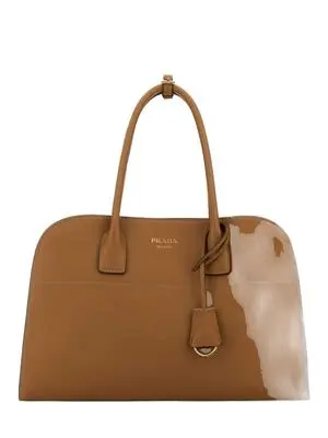 Prada Leather Shopping Bag - Brown