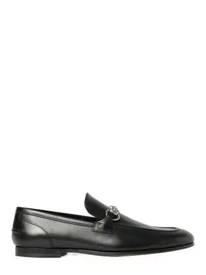 Gucci GUCCI Jordaan Smooth Leather Loafers With Horsebit Detail Black
