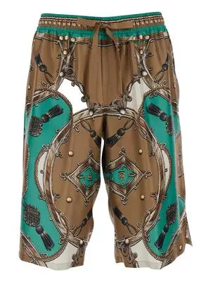 Dolce & Gabbana Silk Vanity Bermuda Shorts - Multicolor