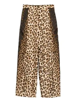Sportmax SPORTMAX Animal Print Silk Pants Brown