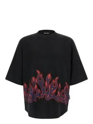 Palm Angels Palm Angels Men 'Flames' T-Shirt Black