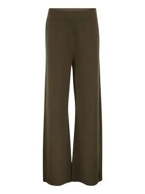 Max Mara Wide-leg Viscose Knit Trousers - Yellow