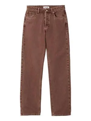 Miu Miu Five-pocket Bull Denim Trousers - Brown