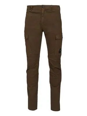 C.P. COMPANY Stretch Cotton Satin Cargo Trousers - Green