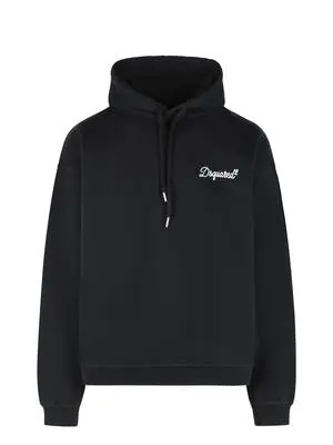 Dsquared2 Cotton Hooded Sweatshirt - Black