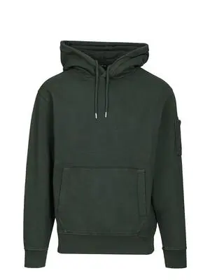 C.P. COMPANY Cotton Hooded Sweatshirt - Green