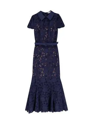 SELF-PORTRAIT Lace Long Dress - Blue