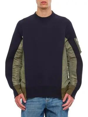 Sacai Sacai Sponge Sweat X Nylon Twill Pullover Multicolor