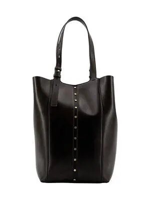 GOLDEN GOOSE Shopping 24.7 Vintage Leather Shoulder Bag - Black