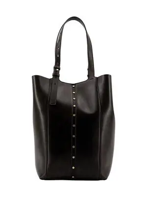 GOLDEN GOOSE Shopping 24.7 Vintage Leather Shoulder Bag - Black