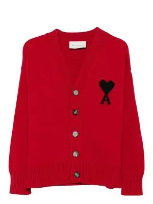 AMI Paris Wool Cardigan - Red