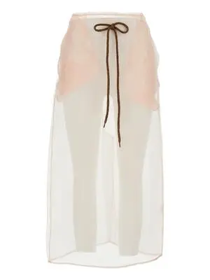 Simone Rocha Sheer Column Midi Skirt - Multicolor