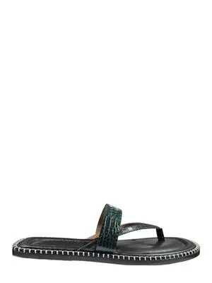 Dries Van Noten Leather Flat Sandals - Green