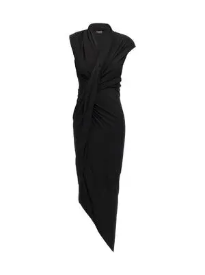 Balenciaga Draped Dress - Black