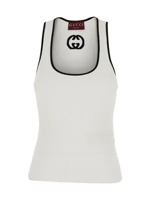 Gucci Sleeveless Ribbed Knit Top - Multicolor