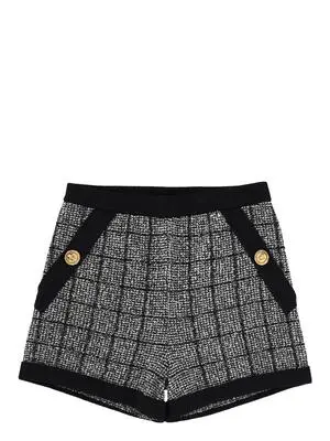 Balmain Cotton Tweed Shorts - Black