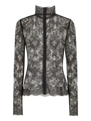 Dolce & Gabbana Chantilly Lace Top - Gray