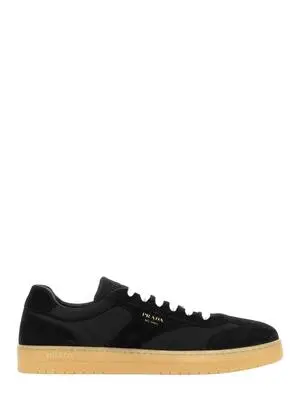 Prada Suede And Re-nylon Sneakers - Black