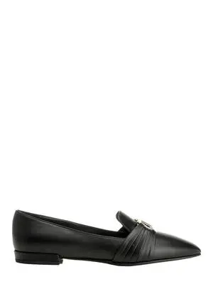 FERRAGAMO Gancini Ornament Moccasin - Black