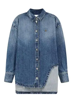 Attico Bomber Blue Denim Shirt - Multicolor