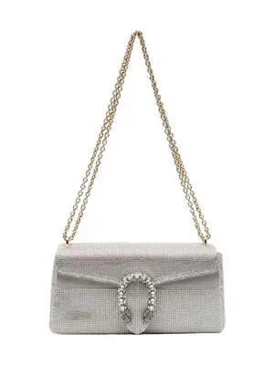 Gucci Dionysus Crystal-embellished Shoulder Bag - Silver