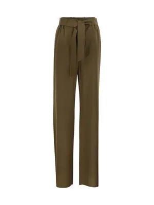 Max Mara Mxmeditto Fluid Tailored Trousers In Pure Virgin Wool - Yellow