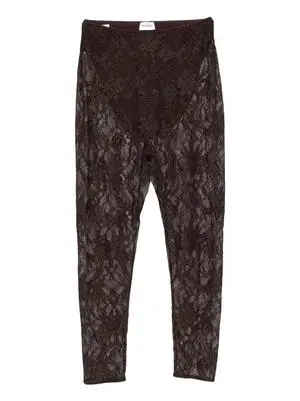 Andamane Cropped Lace Leggings - Brown