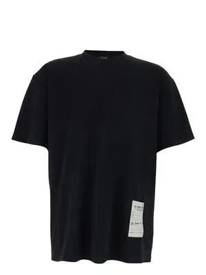 44 LABEL GROUP Crew Neck T-shirt With Logo On Front And Back In Cotton For - Black