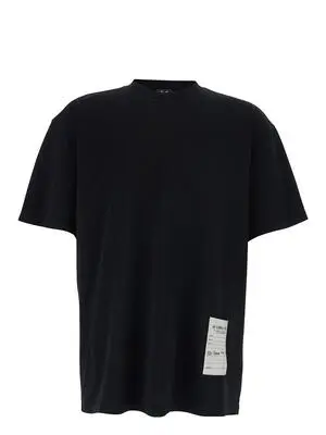 44 LABEL GROUP Crew Neck T-shirt With Logo On Front And Back In Cotton For - Black