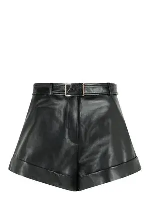 Sportmax Vasaio Leather Shorts - Black