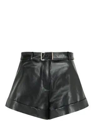Sportmax Leather Shorts - Black