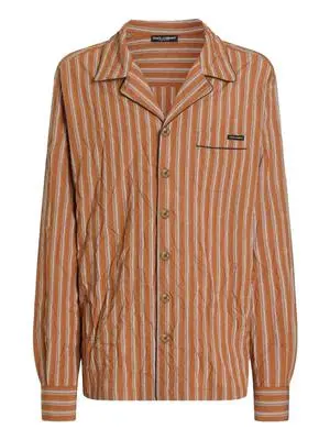 Dolce & Gabbana Striped Shirt With Applique - Multicolor