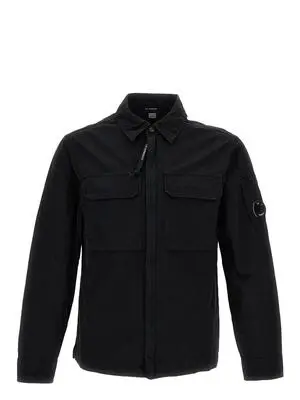 C.P. COMPANY Oversized Organic Gabardine Zip-up Shirt - Multicolor