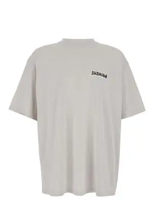 Balenciaga Cotton T-shirt With Logo On Front And Back For - White